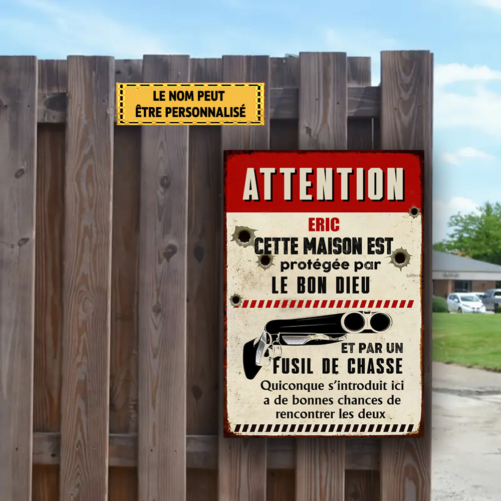 Cette Maison Est Protégée Par Le Bon Dieu 25 Enseigne En Métal ...