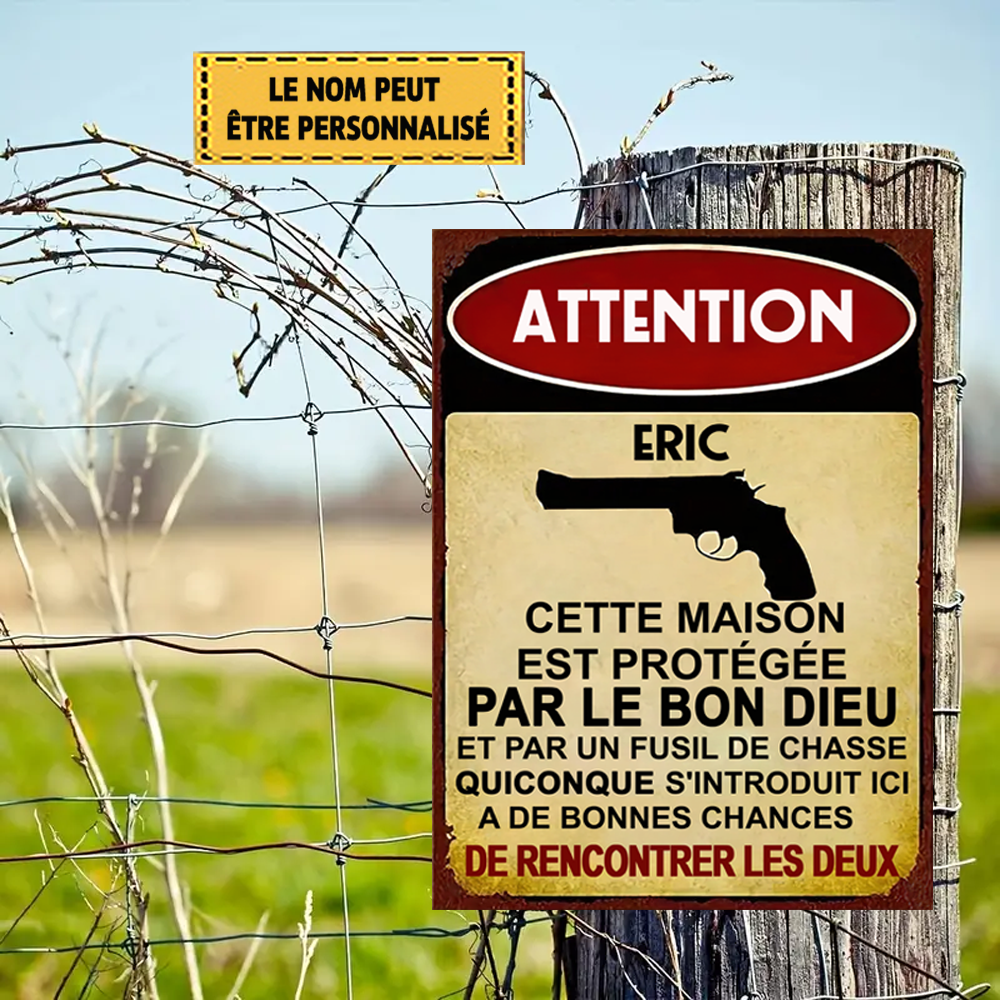 Cette Maison Est Protégée Par Le Bon Dieu 6 Enseigne En Métal ...